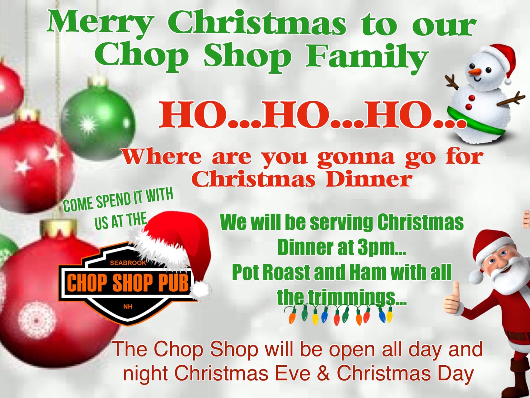 Community Bulletin Board - CHOP SHOP PUB